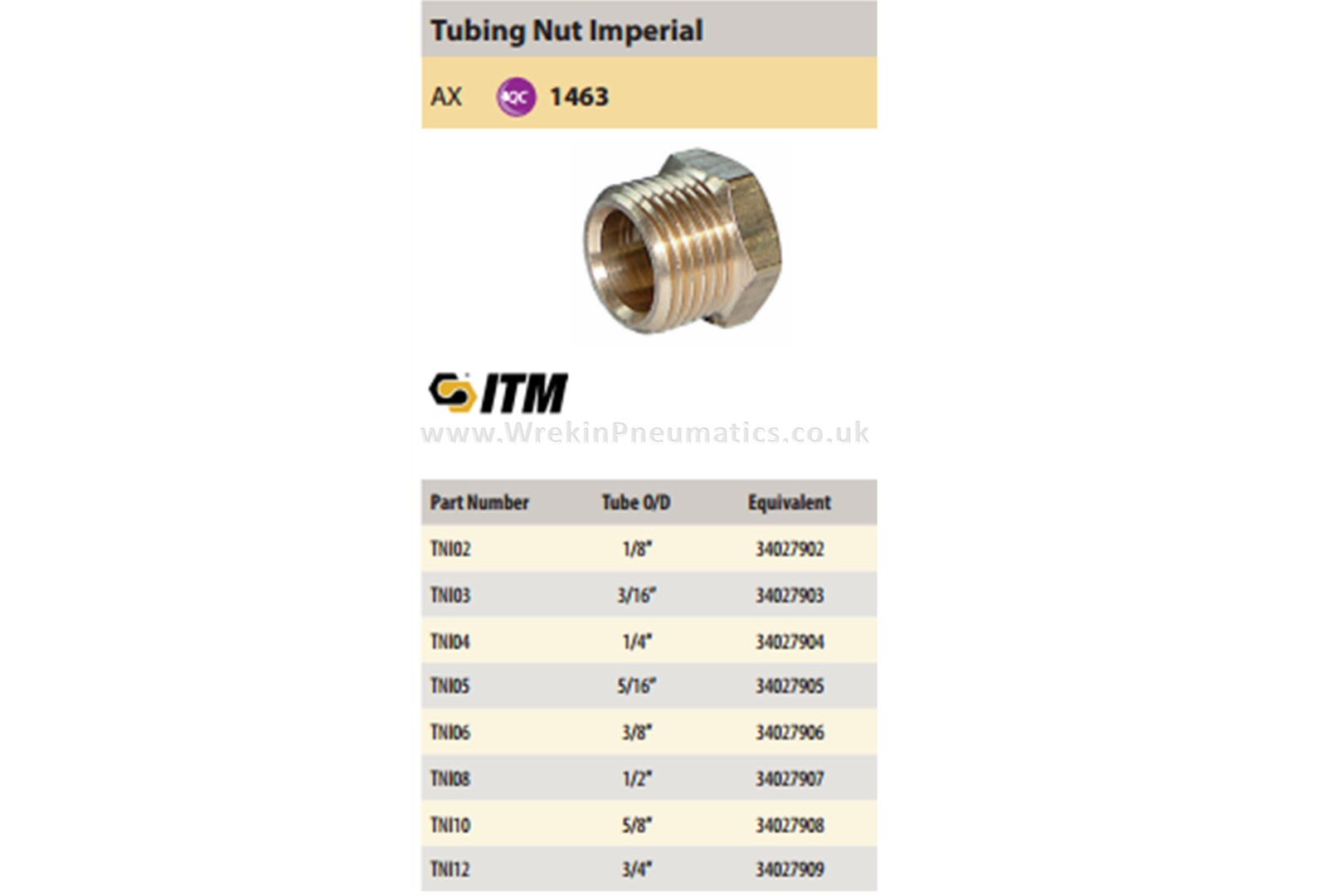 Enot Tubing Nut Metric Imperial Tube Brass Compression Nut Pipe Fitting ...