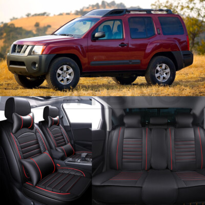 For NISSAN Xterra Luxury PU Leather Car Seat Covers Front Rear Full Set ...