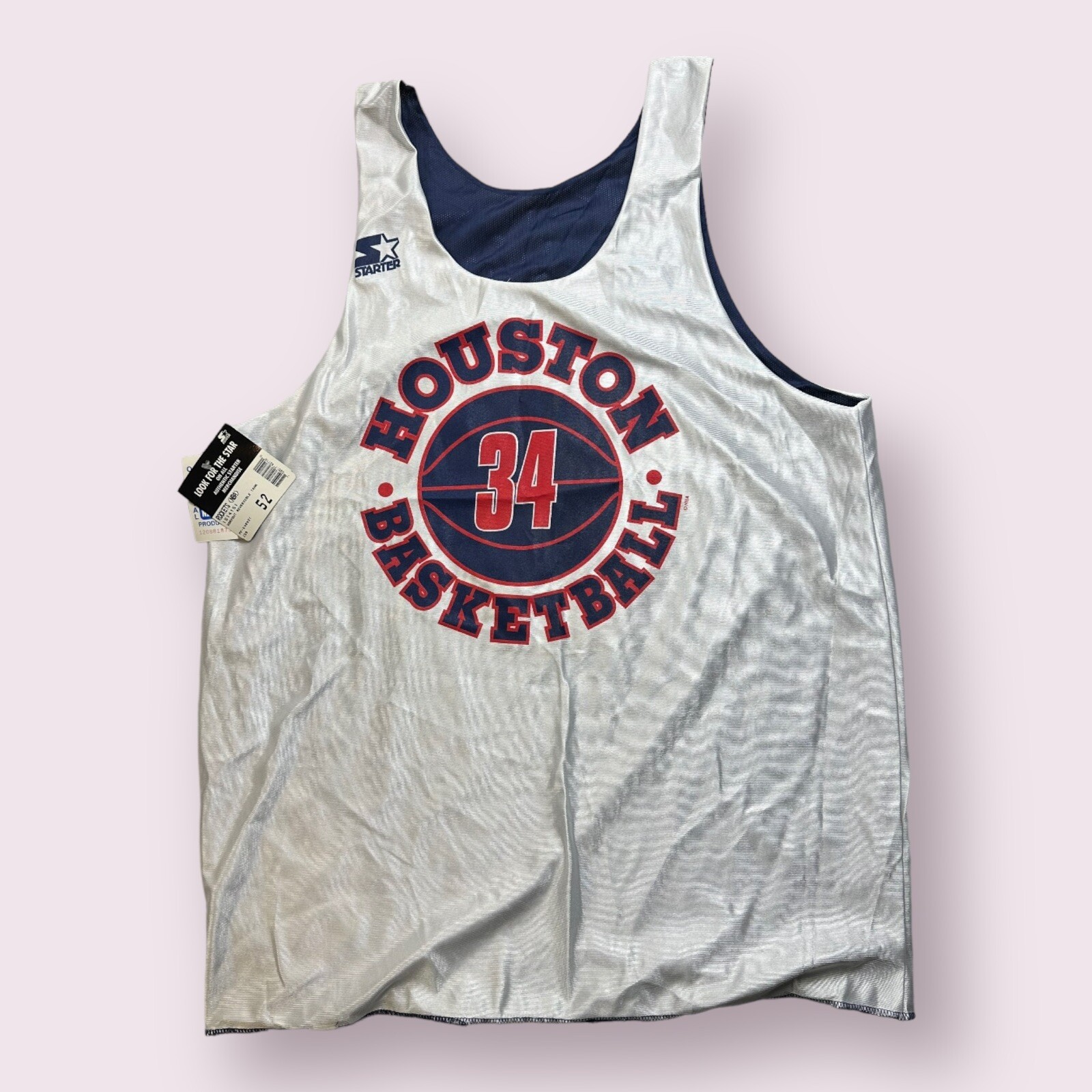 Vintage Deadstock Starter Houston Rockets Reversible Basketball Jersey ...