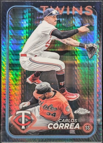 2024 Topps Chrome Prism Refractor Parallel #156 Carlos Correa Minnesota ...