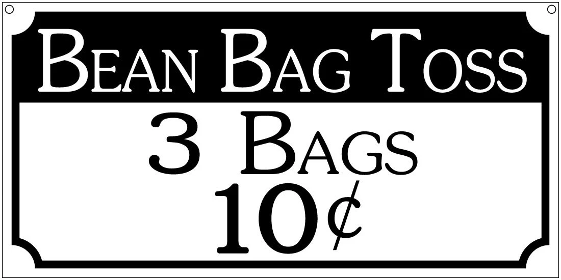 Bean Bag Toss Carnival Sign