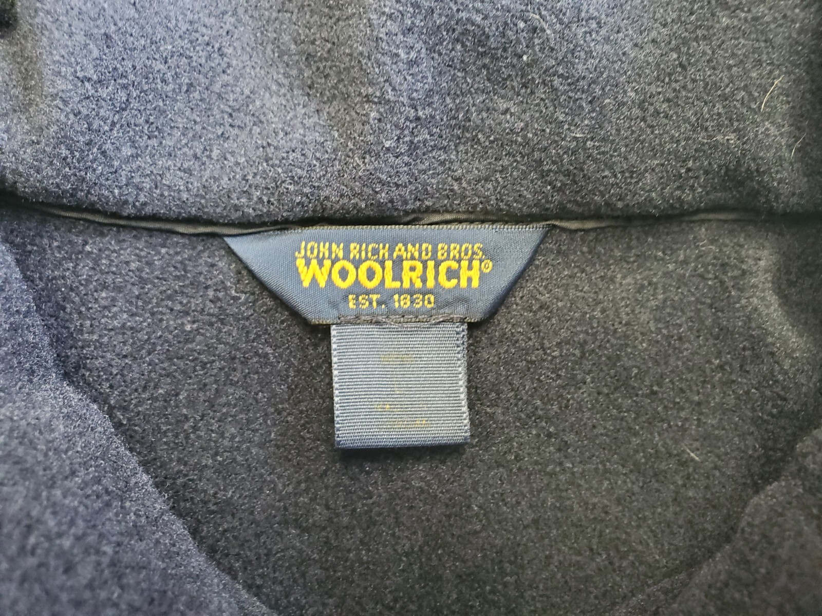 WOOLRICH Men Fleece Jacket L Blue Full Zip Polyester Soft Warm Long ...