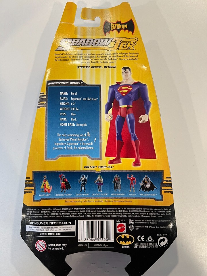 NEW MOC 20O7 MATTEL DC SHADOW TEK THE BATMAN SUPERMAN AND CLARK KENT ...