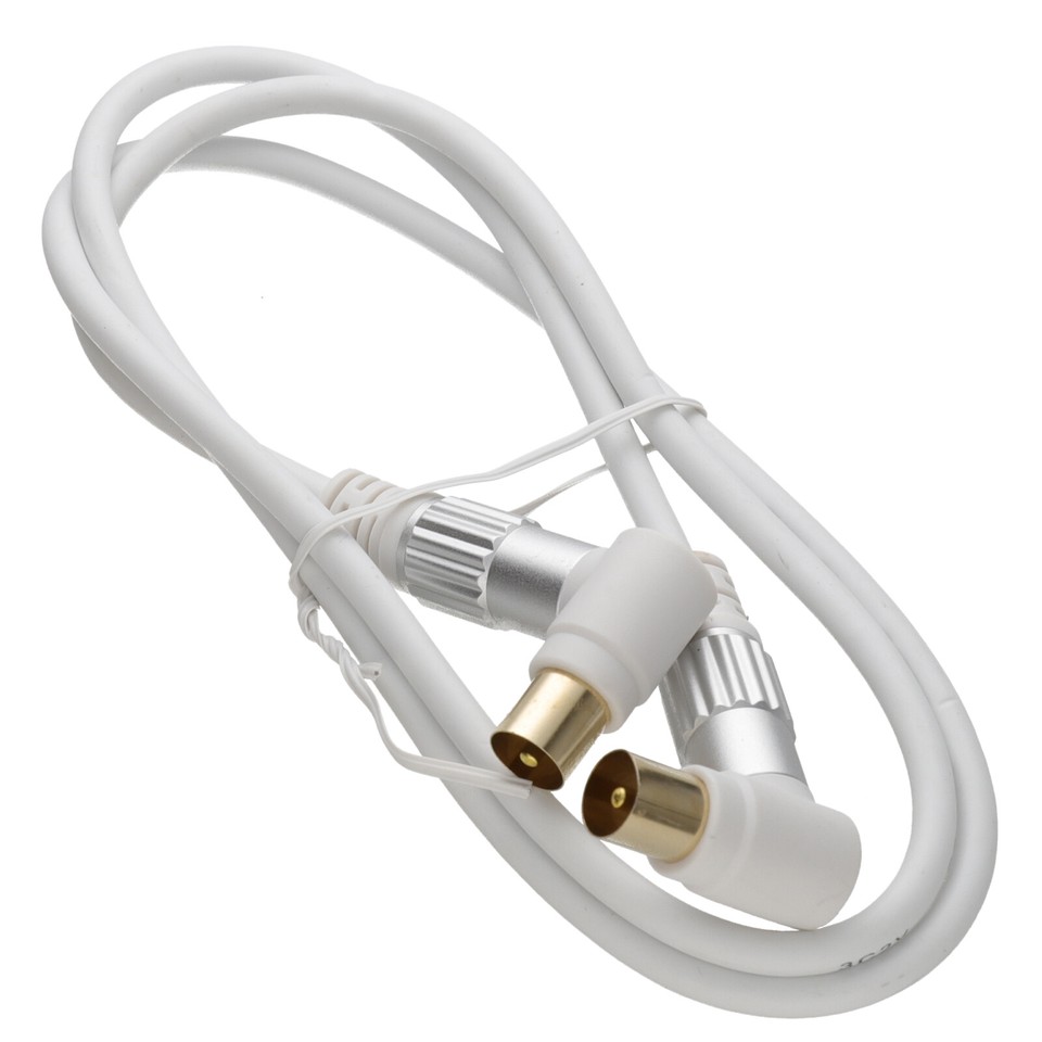 Pro HQ Metal RF TV Aerial Cables for TV Faceplate Straight/Right Angled ...