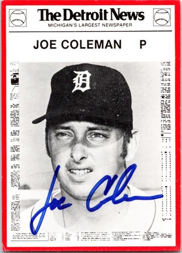 Joe Coleman autographed Baseball Card (Detroit Tigers) 1981 Detroit ...