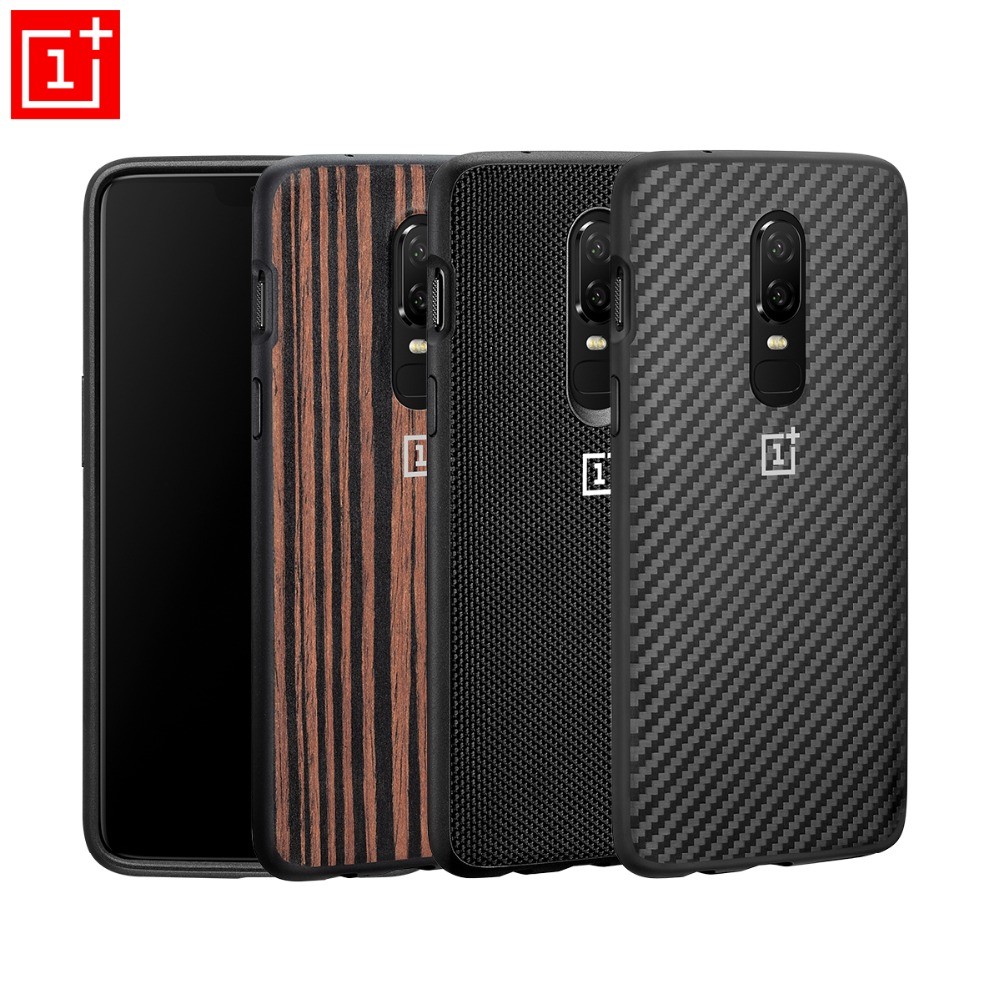 For Oneplus 6 /6T Original official Back Case Ebony Wood/Karbon Shell ...