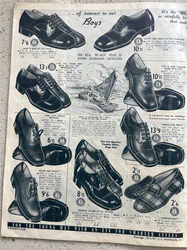 1938 Fostars Shoes Catalogue Sydney women men fashion shoe boots high ...