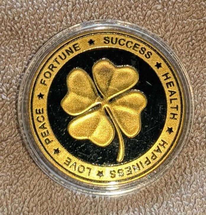 LUCKY Gold Coin Fortune Peace Charm Casino Chip Unusual Cash Money ...
