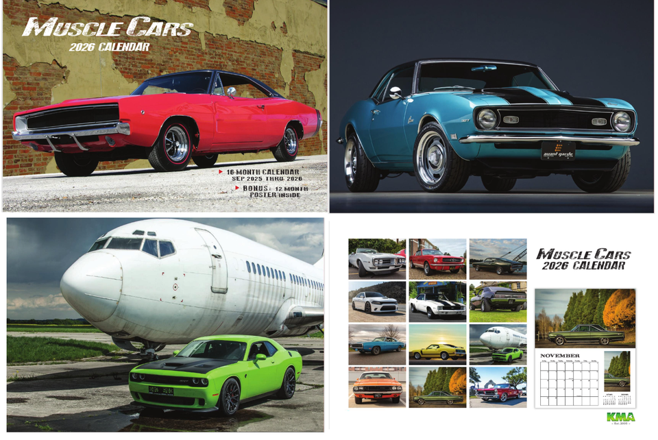 2026 Muscle Car Wall Calendar 16 Months Poster USA Hot Rods Classic ...