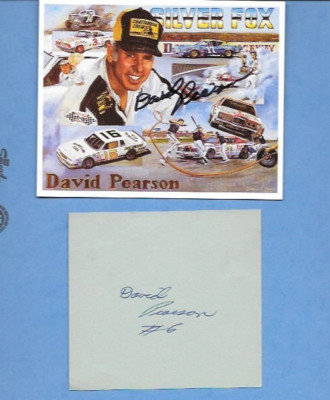 SIGNED DAVID PEARSON'S STATISTICS CARD AUTOGRAPH NASCAR & ON PAPER ...