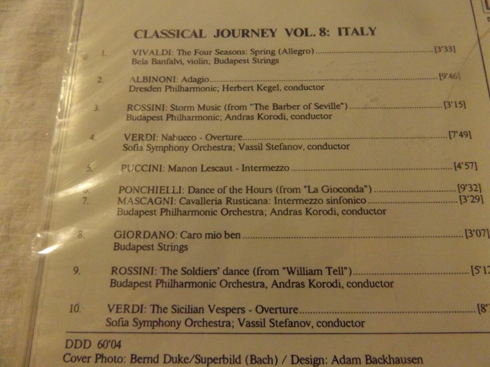 CD Beautiful World Of Classical Music Italy 10 Songs Various Artists ...
