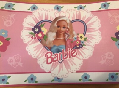 BARBIE wall paper border wallpaper 15’ Feet Brand NEW vintage Pink ...