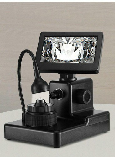 4.3Inch LCD HD Screen Diamond Girdle Code Viewer Microscope 50X-1000X ...