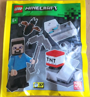 LEGO Minecraft Minifigure Steve- Diamond Mine - Bat - Paper Bag ...