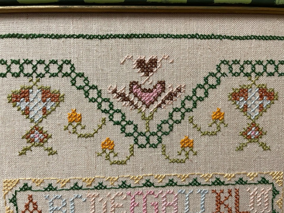 Paragon Needle Craft Finished Friendship Sampler Linen Colonial Cross ...