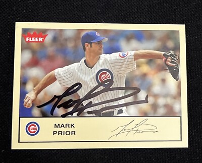 MARK PRIOR 2002 FLEER TRADITION SIGNED AUTOGRAPHED CARD #282 CHICAGO ...