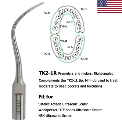 Dental Ultrasonic Piezo Scaler Tips TK2-1L | Grelly USA