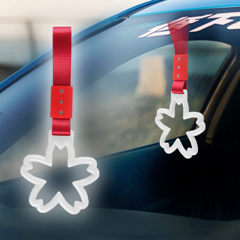 JDM Sakura Flower TSURIKAWA White Ring Car Subway Train Bus Handle Red ...