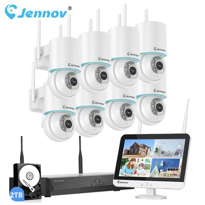 Jennov 10CH NVR 5MP Wireless Security Camera System WiFi Outdoor Audio ...