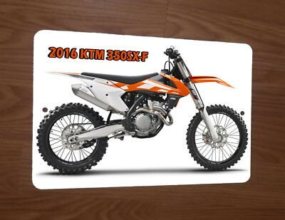 2016 KTM 350SX-F Motocross Motorcycle Dirt Bike Photo 8x12 Metal Wall ...