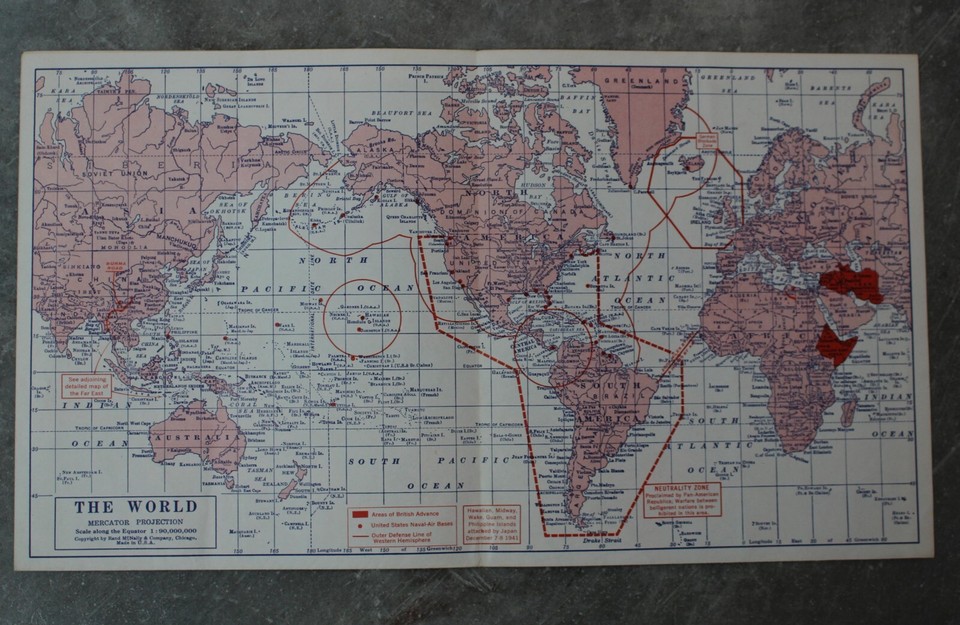1941 Richfield World News Map | eBay