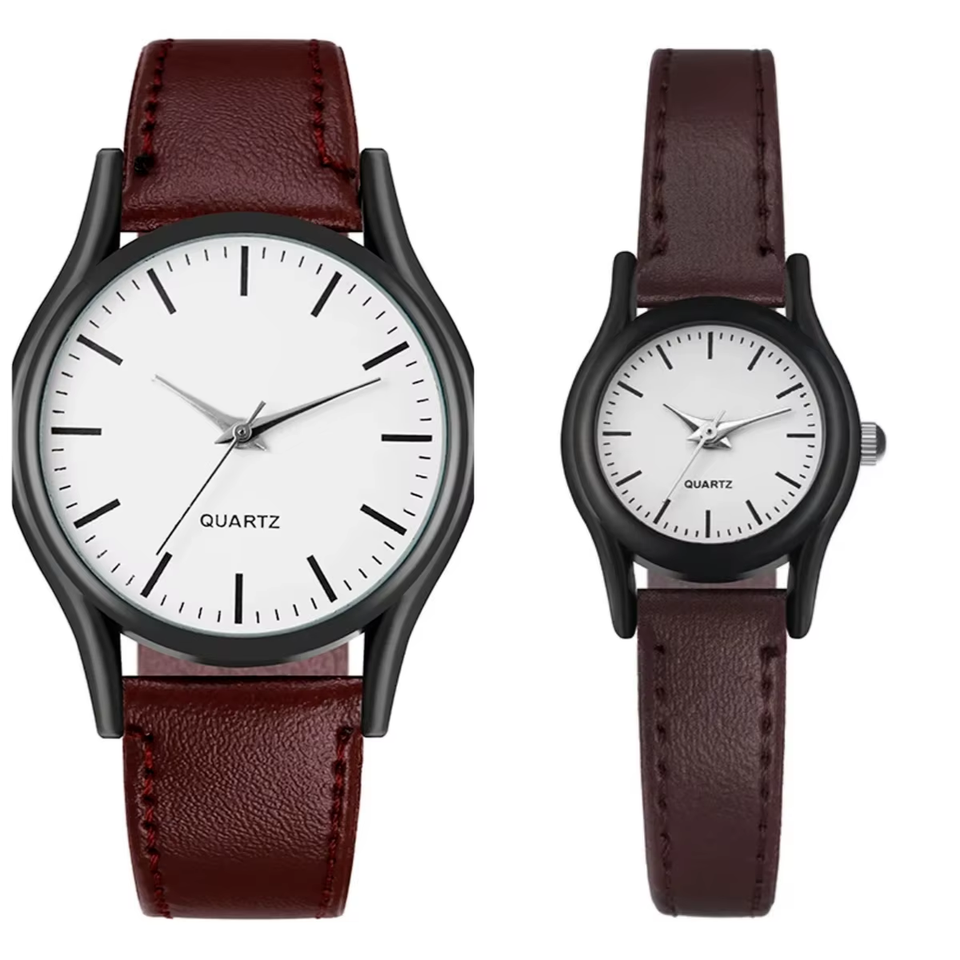 Couples Watches Men'S Watches Leather Wrist Watch Men Woman Quartz ...