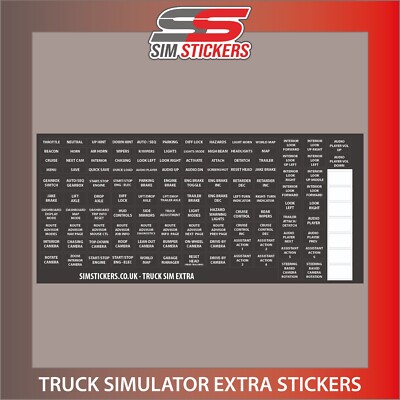 BLACK Extra Stickers for Truck Simulator Wheel/Button Box ET2/ETS | eBay UK