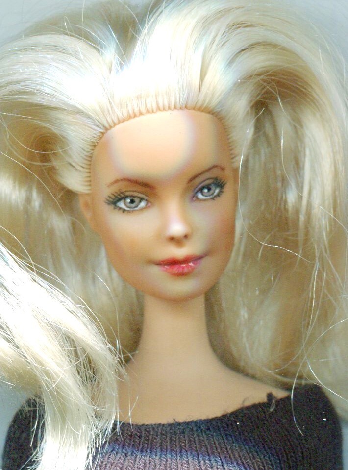OOAK Custom Art Doll Repaint Barbie Collector Suntan Head Only JL Biel ...
