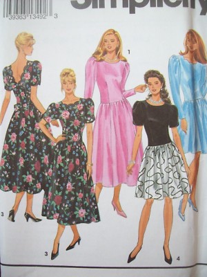 Vintage Simplicity Pattern 8178 Sizes 6-10 Full Skirt Semi Fitted Dress UCFF NOS | eBay