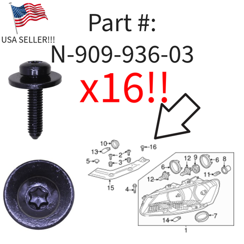 16 NEW RADIATOR SUPPORT TORX SCREWS! FITS VOLKSWAGEN GTI PASSAT JETTA ...