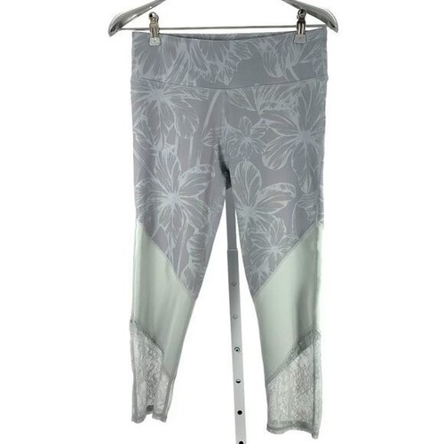 Fabletics | Grey Floral Lace Hem Leggings | eBay
