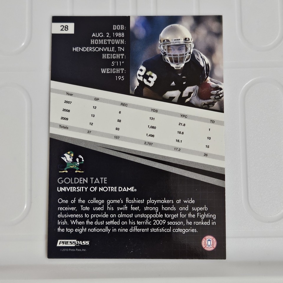2010 Press Pass #28 GOLDEN TATE RC Rookie SEATTLE SEAHAWKS Football ...