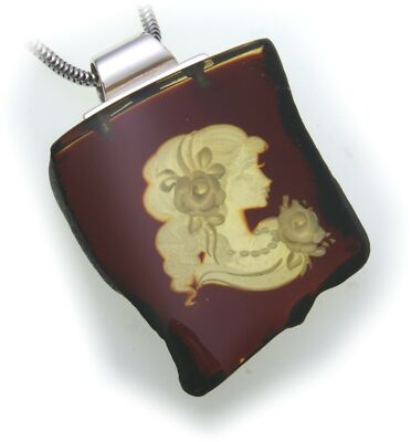 Pendant Genuine Amber Engraved Woman Real Silver Handmade Unique Girl ...