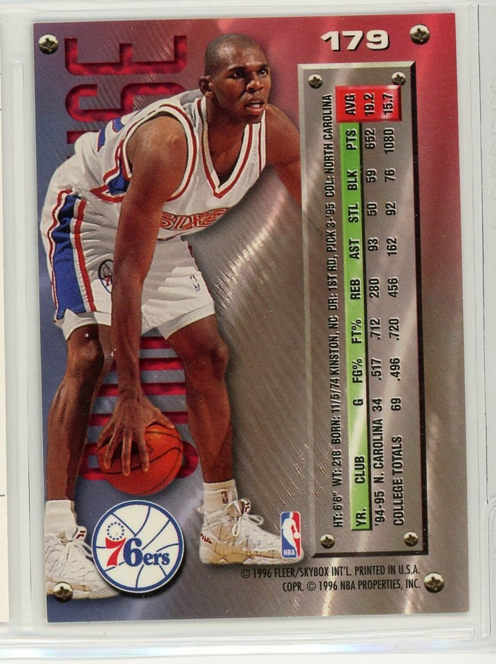 1995-96 Fleer Metal Jerry Stackhouse Rookie Card #179 Sweet Condition ...