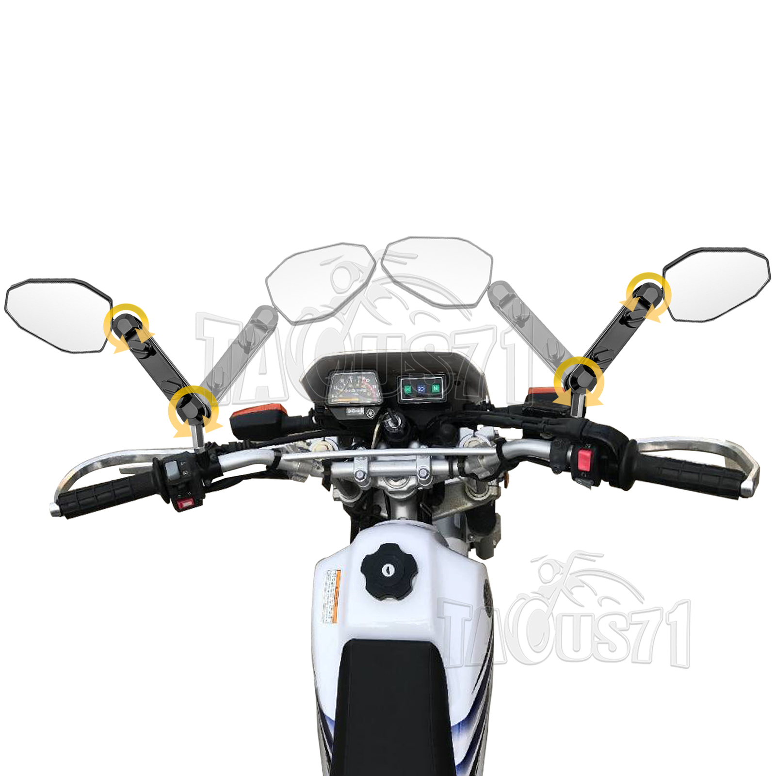 For 2020-2023 KTM 890 R Two Motorcycle Mirrors ADV w/6" Arm w/Ball ...