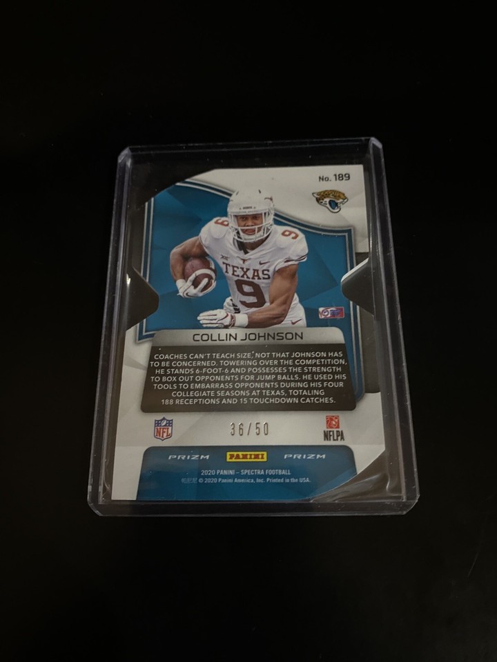 Collin Johnson 2020 Spectra Die Cut Light Blue /50 RC Football card ...