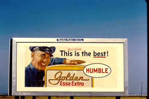 ORIG 1958 35mm Slide~KODACHROME HUMBLE GAS STATION GOLDEN ESSO EXTRA ...