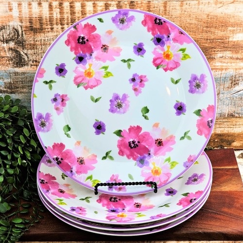 10 Strawberry Street China Dinner Plates Pansies Floral Spring Pinks 10-strawberry-street-china-dinner-plates-pansies-floral-spring-pinks