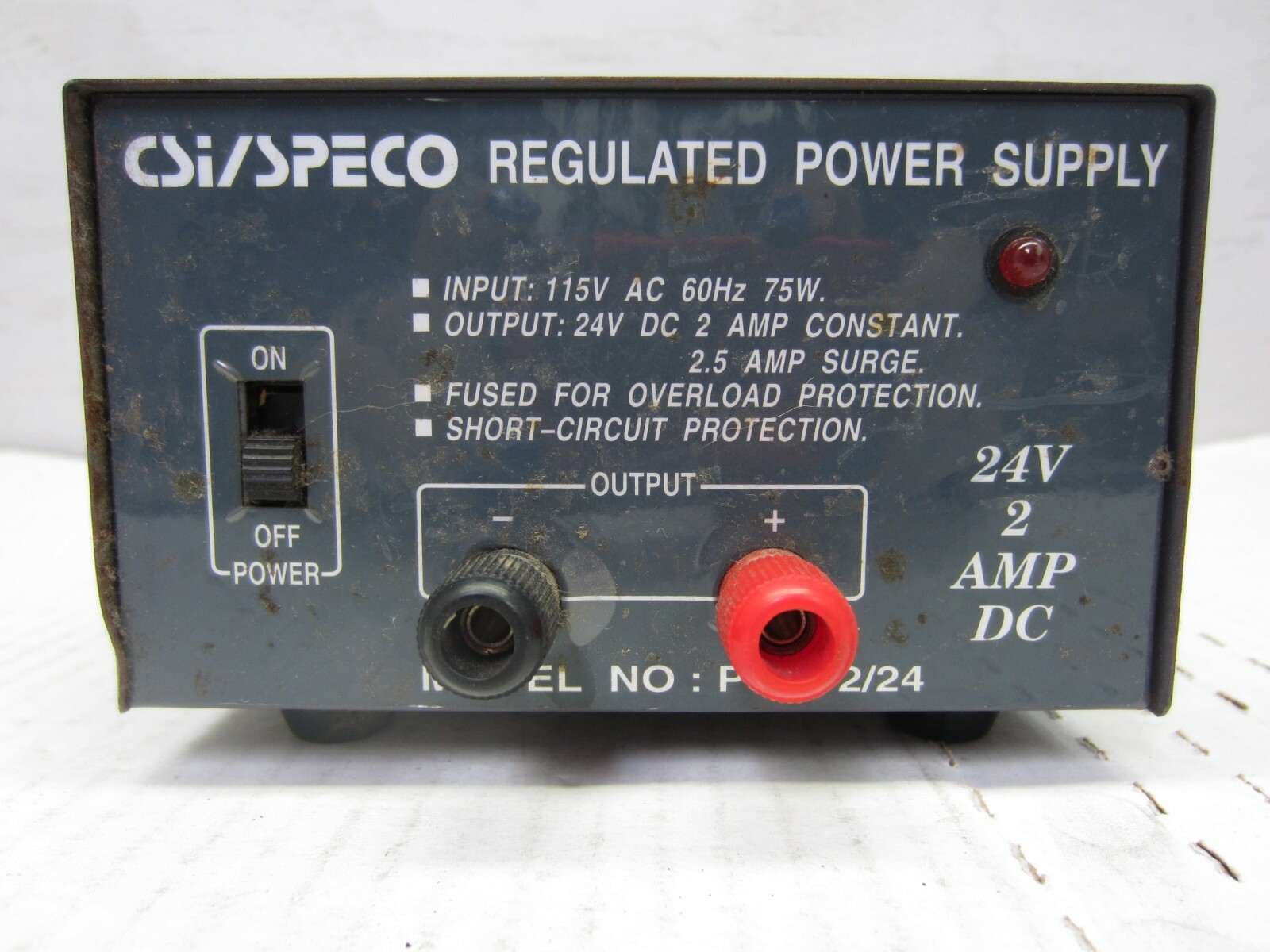 CSI/SPECO 24V 2 AMP DC Regulated Power Supply Model PSR-2/24 (CLEAN NO ...