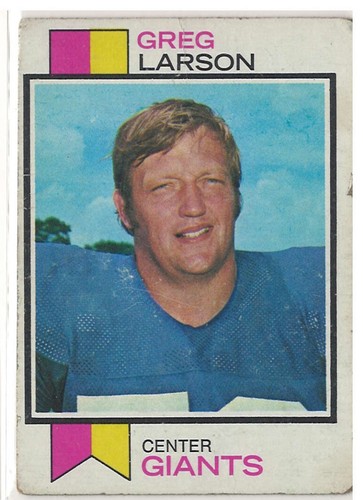 1973 Topps Football #418 Greg Larson New York Giants | eBay