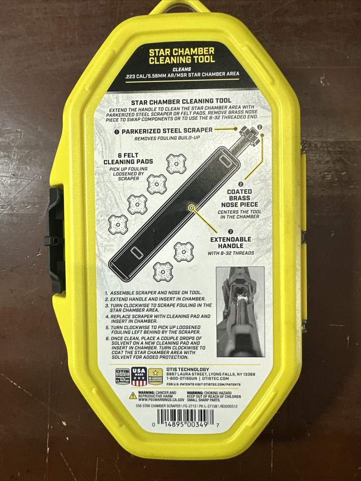 OTIS FG-2715 Star Chamber Rifle Cleaning Tool For 5.56mm/.223 W/ 6 Pads ...