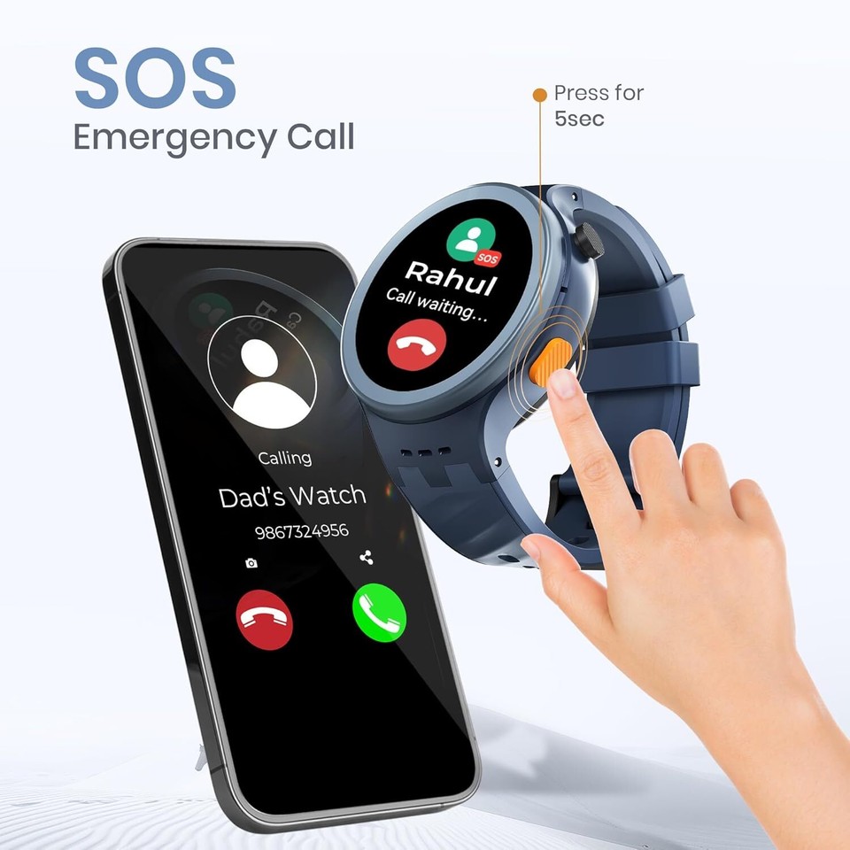 AGEasy Protec Fall Detection Smartwatch for Seniors with 4G LTE Calling ...