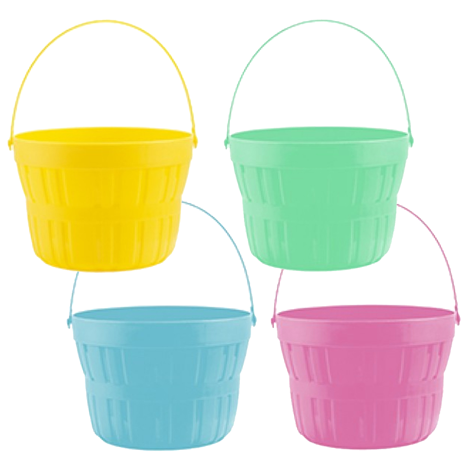 Easter Plastic Treat Bucket Gift Basket Ideal for Egg Hunt - Choose ...