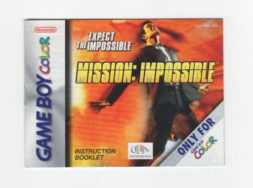 Mission: Impossible Game Boy Color Nintendo Instruction Manual Only | eBay