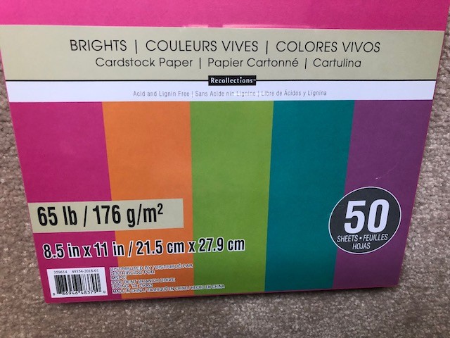 Recollections Cardstock Paper 8 1/2" X 11" 50 Sheets 65 LB 5 Color ...