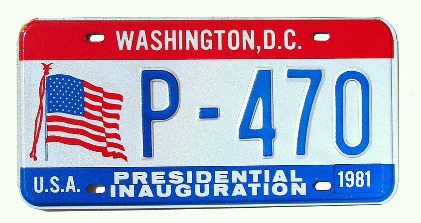 1981 Washington DC REAGAN PRESIDENTIAL INAUGURATION INAUGURAL License ...
