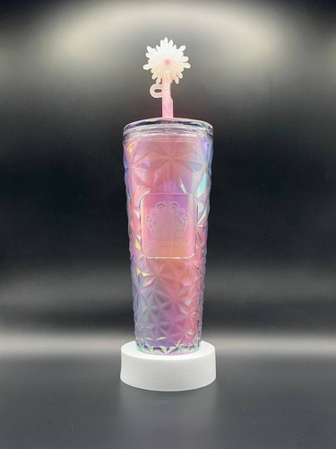 Rare Starbucks Wicked Prism Cold Cup with Wand Straw Topper (Pink, 24oz ...
