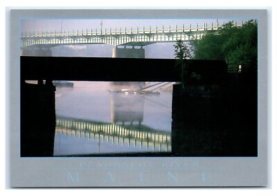 Postcard Morning Colors, Bangor Maine bridge reflections K13 | eBay
