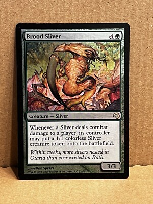 Brood Sliver MTG Magic Cards LP Premium Deck Series Slivers RARE FOIL ...