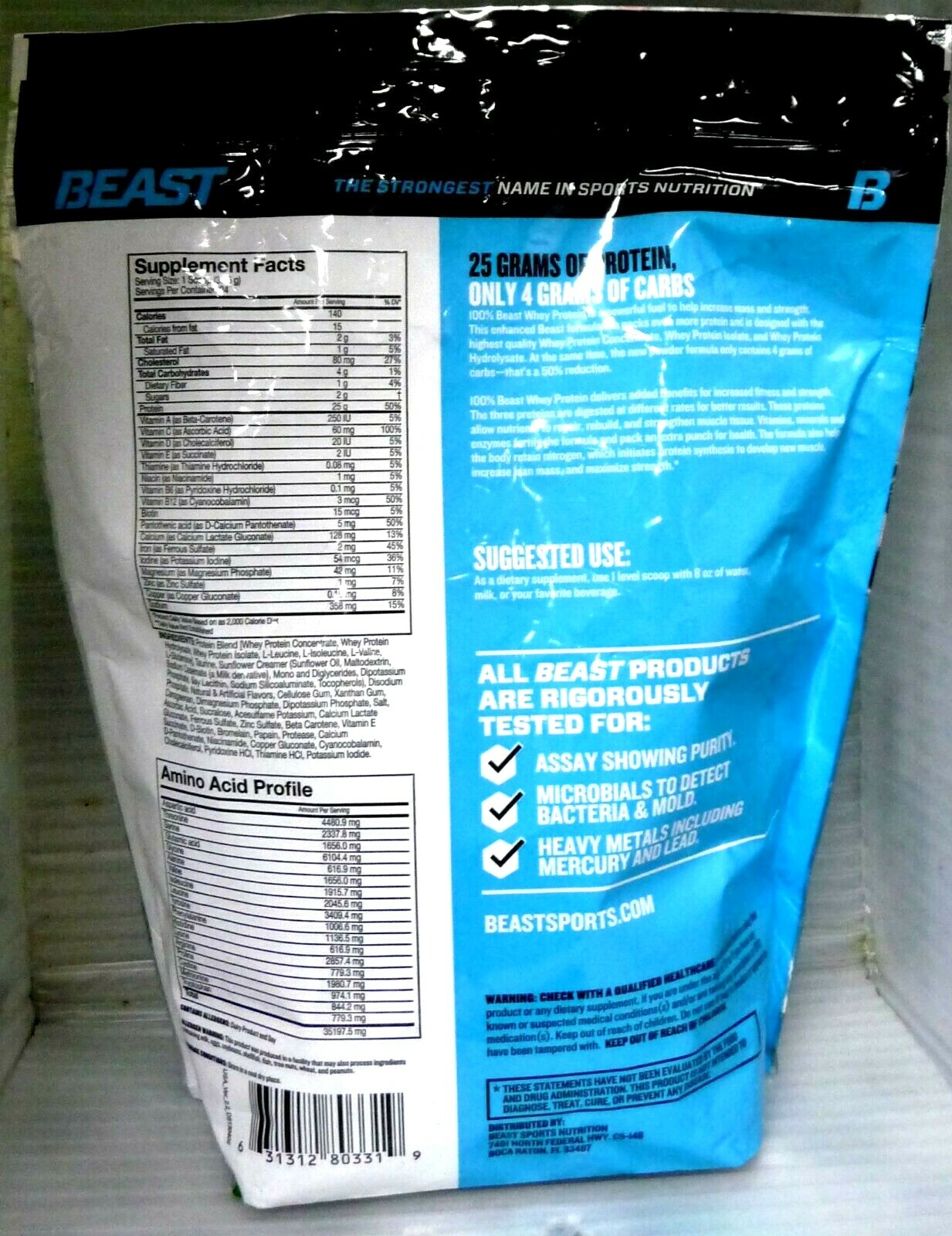 Beast Whey Protein 2 Lbs Vanilla Flavor, 25 G./serving 24 serving | eBay